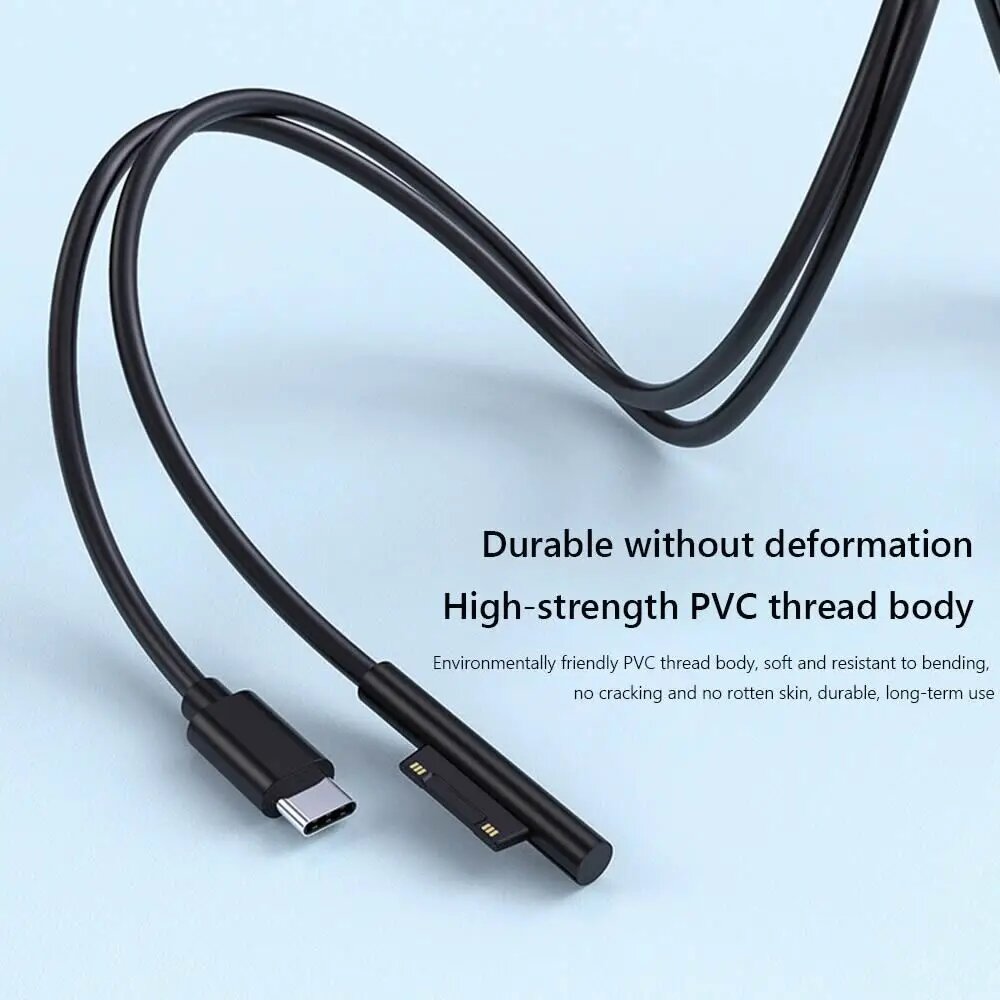 Зарядное Устройство USB-C PD 15W 3A Для Microsoft Surface Pro 8/7/6/5/4/3, Laptop Book 3/2/1, GO - Быстрый Зарядный Блок — фото 1