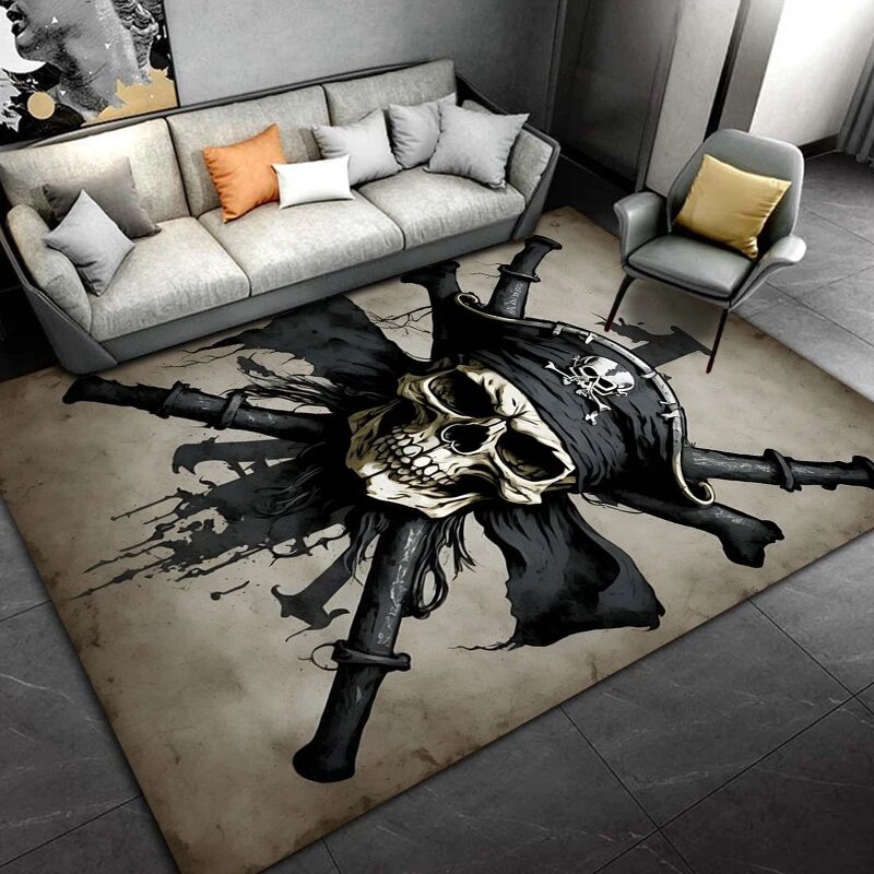 Ковёр с узором «Скелет морского пирата» HAISILK MOON, Style F, 100x150cm (39x59in)