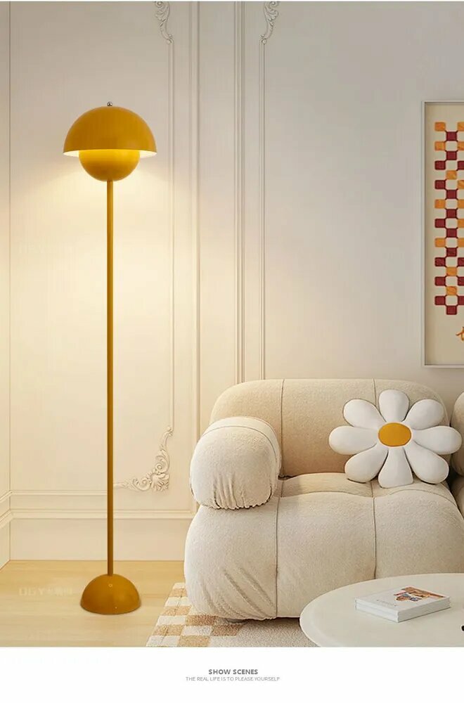 Напольный торшер, кованое железо, лампы накаливания, тканевый плафон, E27