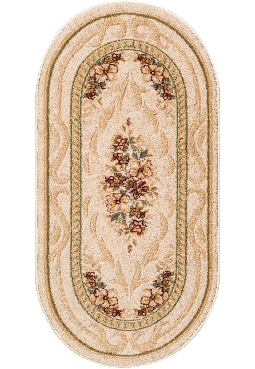 Молдавский ковер шерстяной 60*120 см Louvre 8618-51033 овал