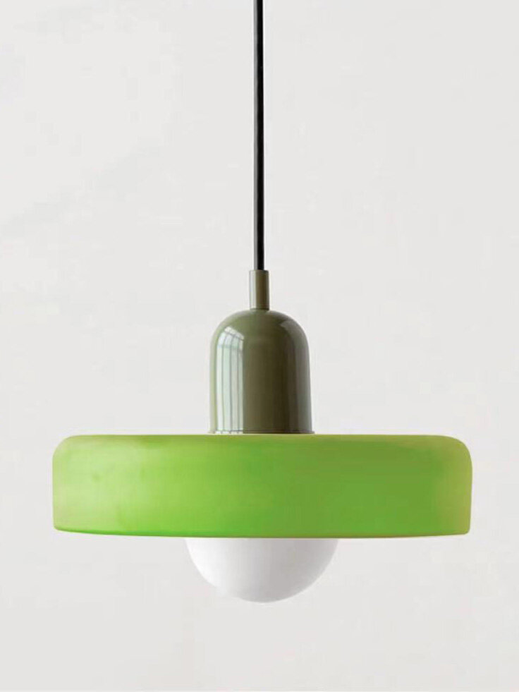 Люстра LJHI, 1 лампочка, E27, зелёный, светло-зелёный, стекло, крепление на саморезы