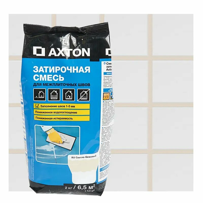 Затирка цементная Axton А310 цвет светло-бежевый 2 кг