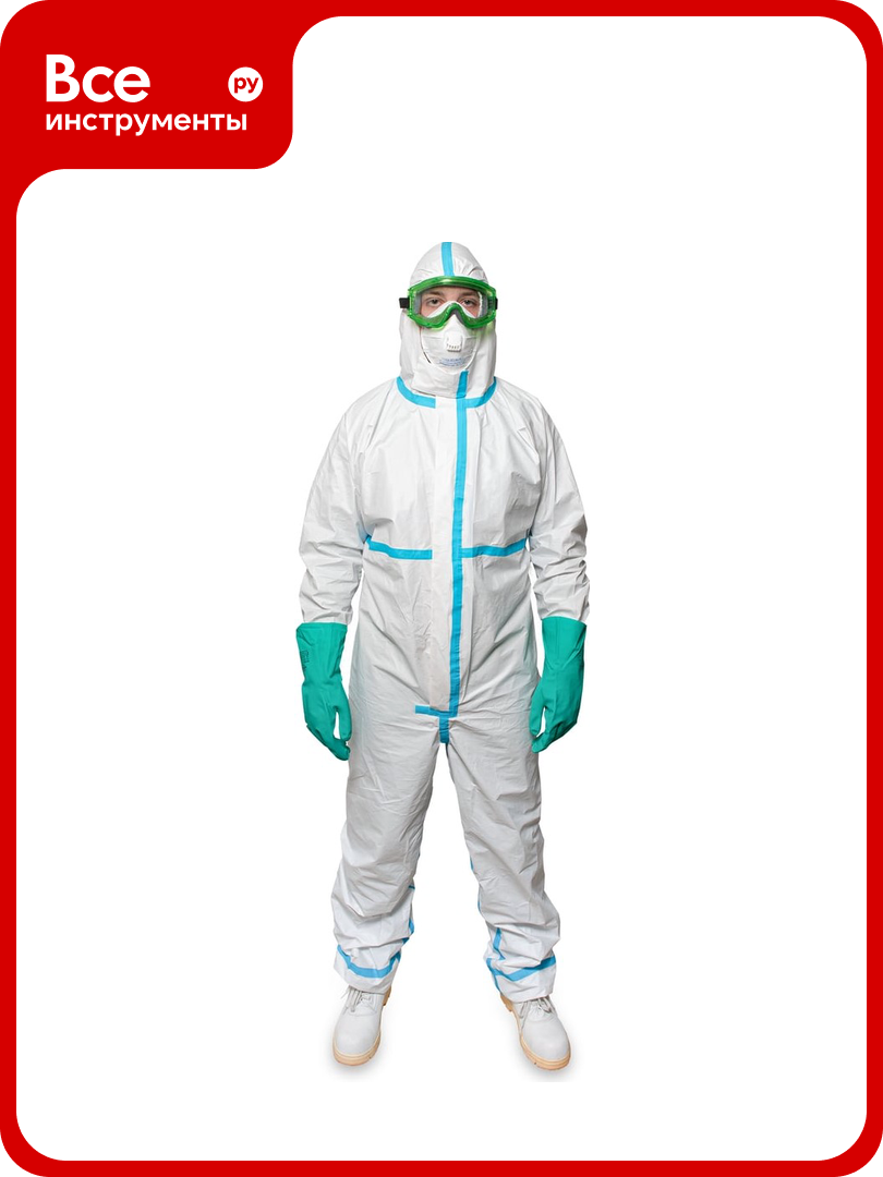 Комбинезон химзащиты с проклейкой швов Фабрика Вега Спец vega ultra размер 60-62 1671242 прочной конструкции