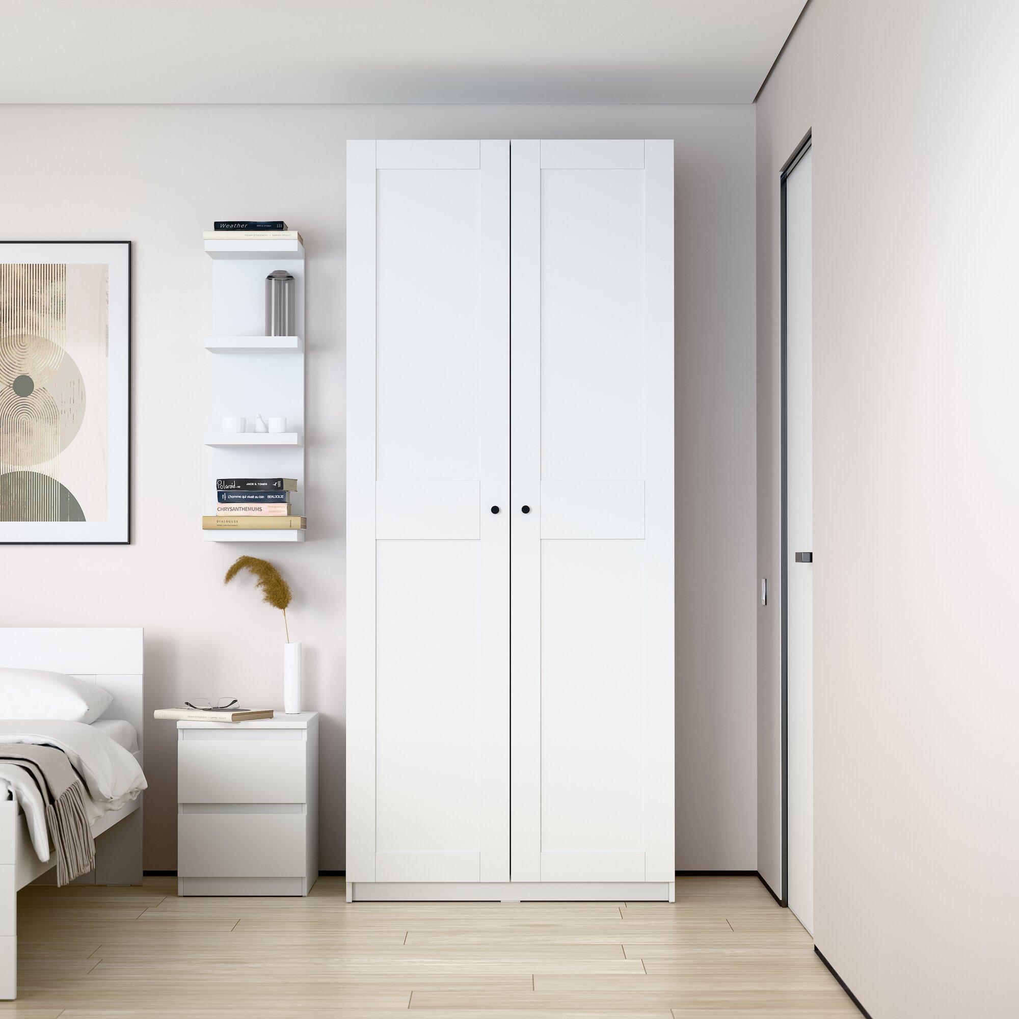 Шкаф ГУД лакк Макс, 2 распашные двери, 100 х 61 х 233 см, белый