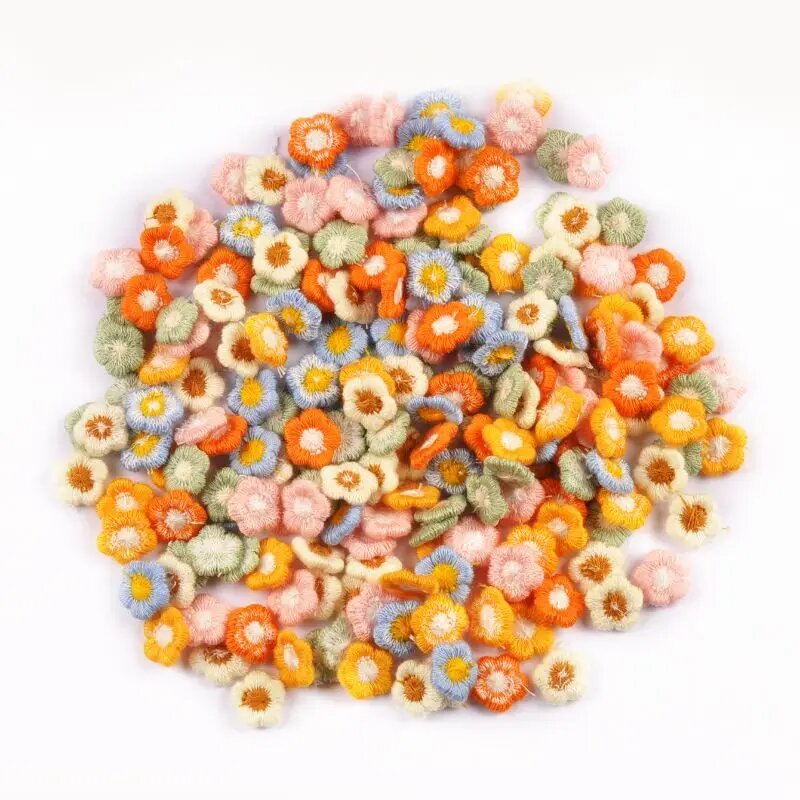 Нашивки с цветочной вышивкой 50 шт 13mm cp3799-mix