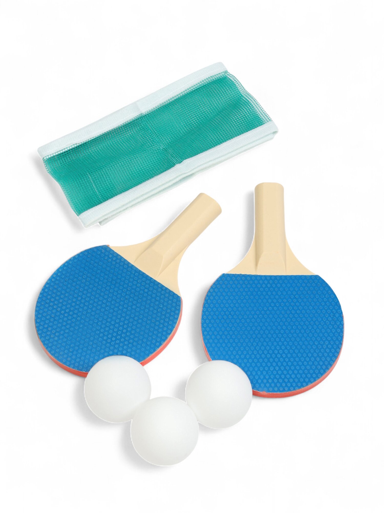 Набор для настольного тенниса детский ONLYTOP, 2 ракетки, 3 мяча, сетка на присосках