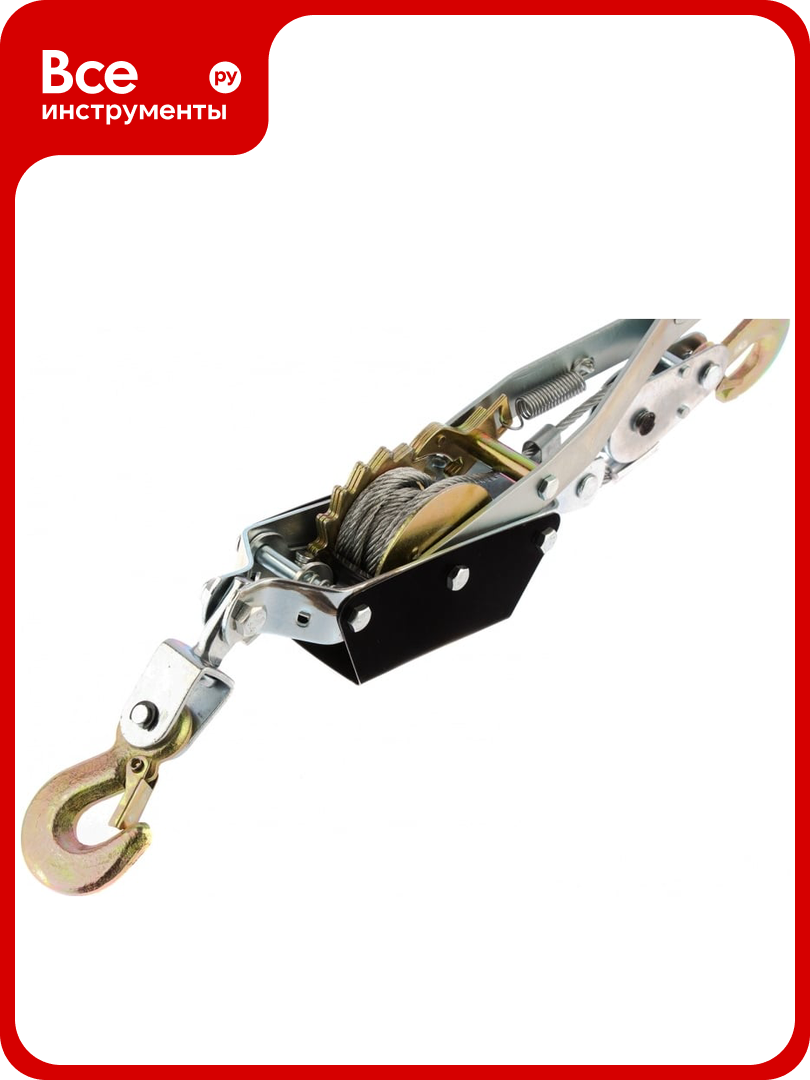 Рычажная лебедка SPARTA тяга - 1.5 т, подъем - 0.6 т, одинарное храповое колесо 522155