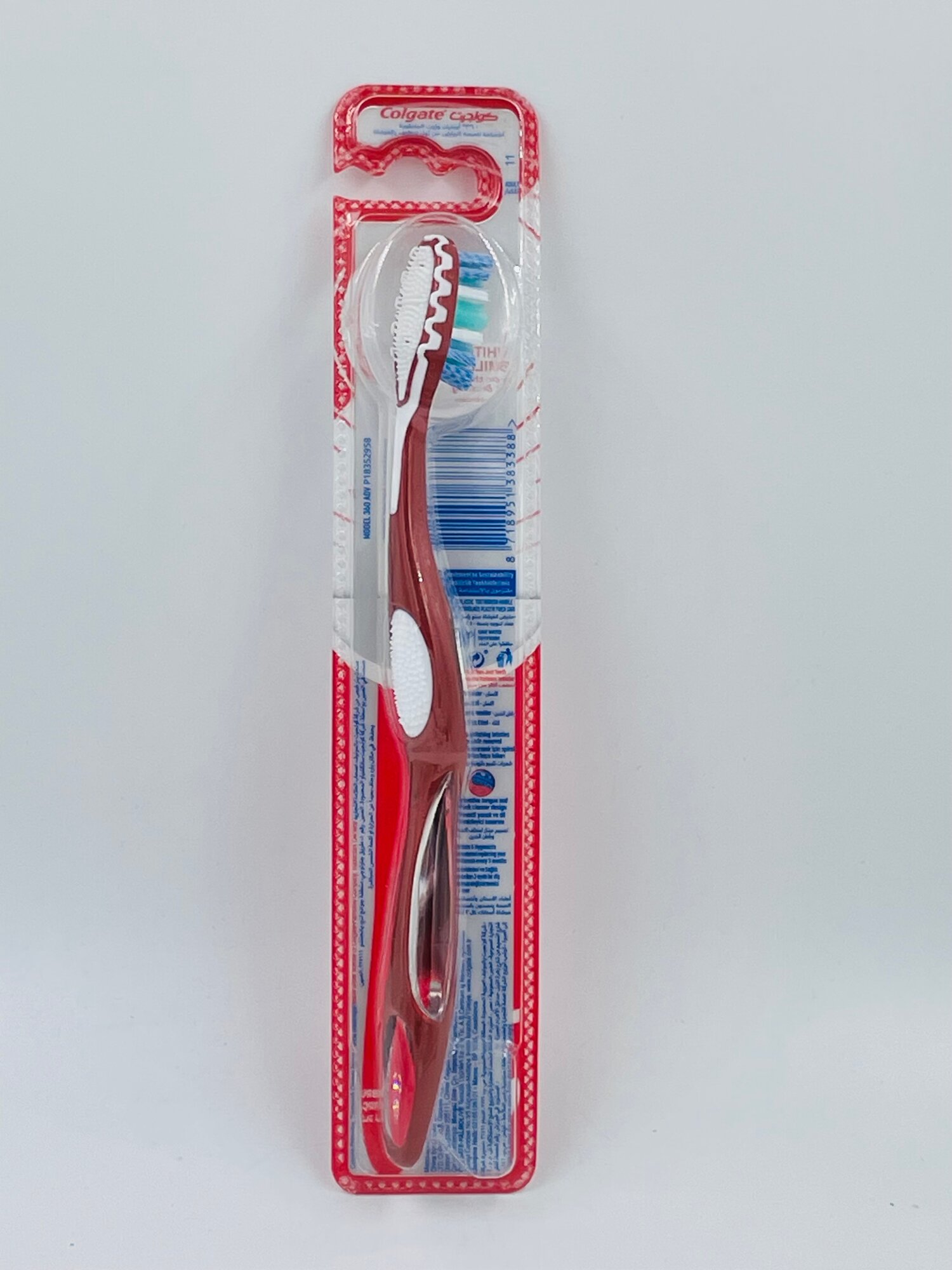 Зубная щетка Colgate 360 Advanced Optical White, Мягкая отбеливающая, красная ручка, 1 шт. (Нидерланды)
