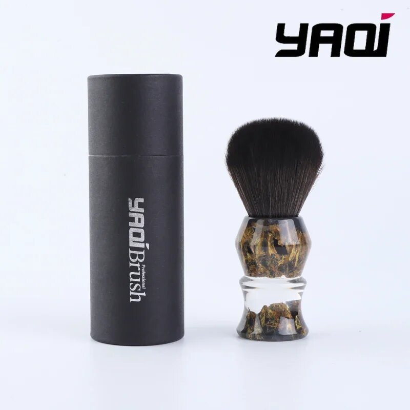 Кисть для бритья Yaqi DEEP STONES 24 мм Синтетические волосы с ручкой из смолы Мужская кисть для влажного бритья