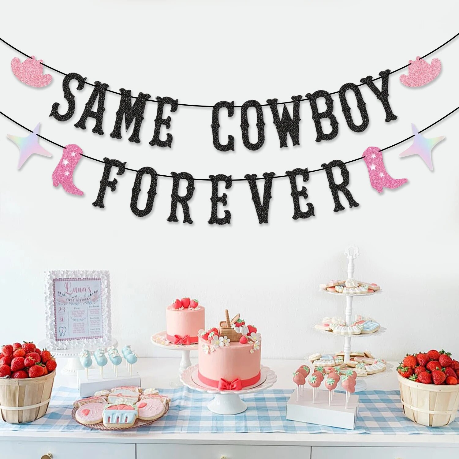 Баннер "Same Cowboy Forever" для вечеринки — фото 1