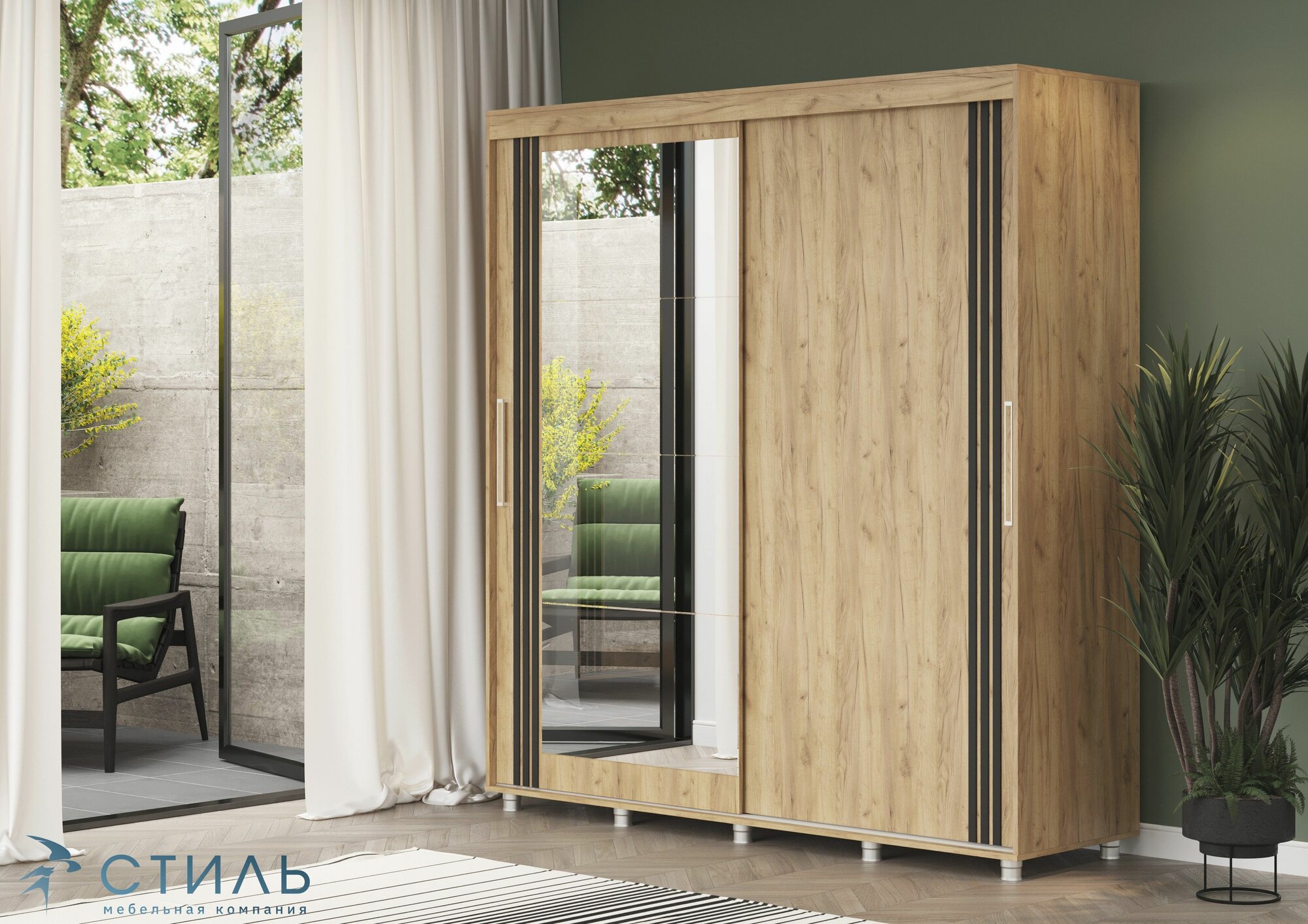 Шкаф-купе Форест 2,0 м Дуб крафт золотой (Стиль)