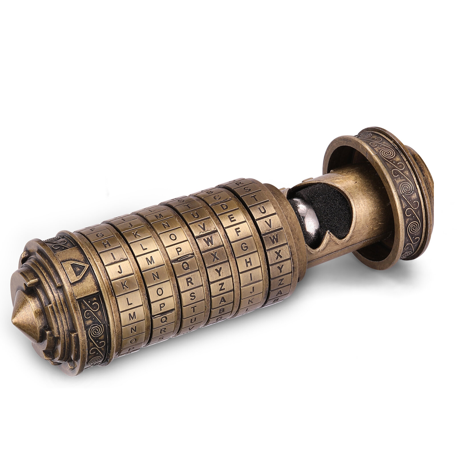 Цилиндровый замок с кодом да Винчи, кодовый замок с алфавитом, подарочная шкатулка-головоломка на день рождения и День святого Валентина для секретных посланий и сюрпризов