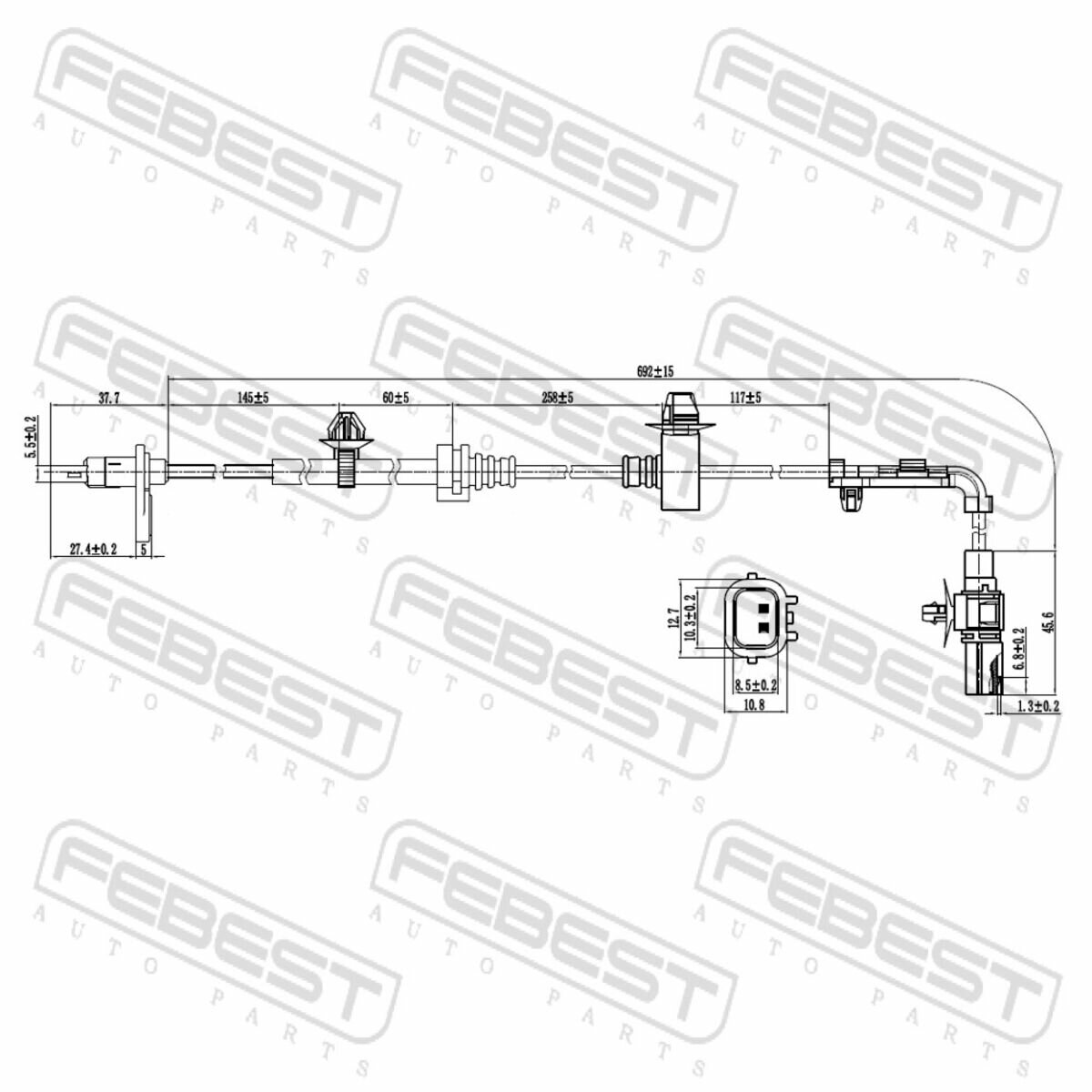 Датчик Abs Передний Левый | Honda Cr-V Re4 2007-2011 [Eu](Febest 03606-001)