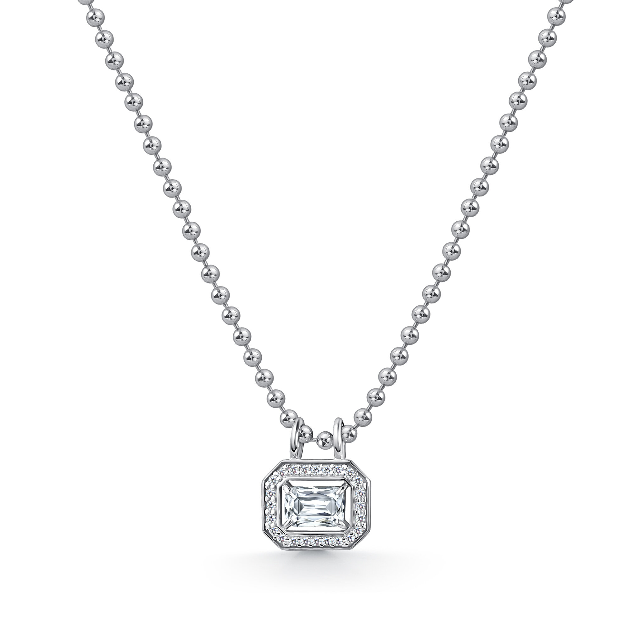 Колье, серебро, 925 проба, родирование, фианит