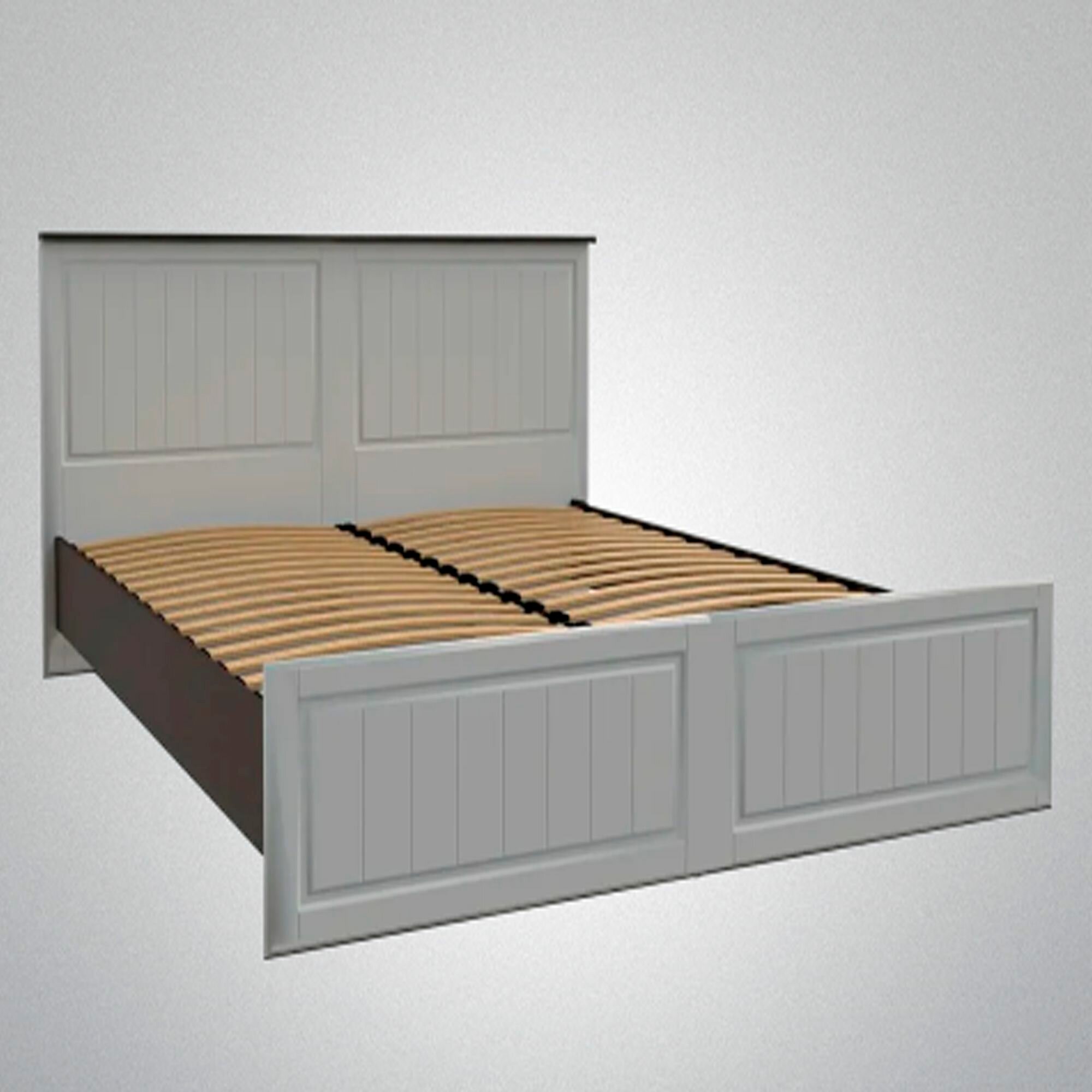 Кровать 1600 ВЕНЕЦИЯ-1 Венге / Белое дерево, ширина спального места 160 см, напольная двуспальная для спальни, для дома