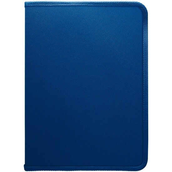 Папка объемная на молнии Brauberg пластиковая на 4 кольцах, 35 мм, А4, PIXEL, темно-синяя, 0,7 мм, 273080