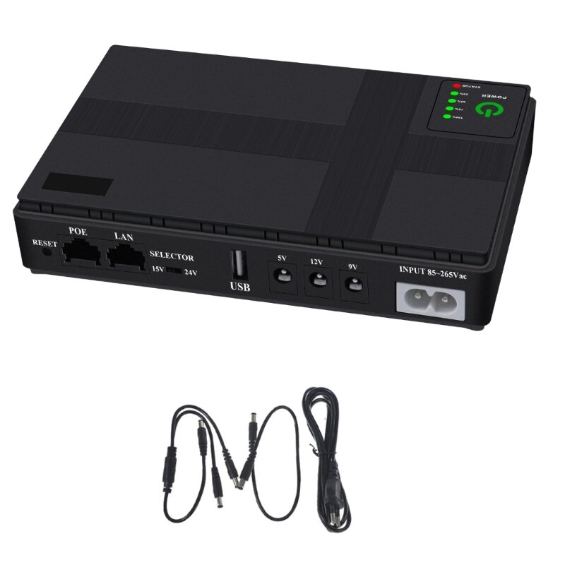 UPS 5V 9V 12V 2A Uninterruptible Power Supply Backup with Power Cable Cord