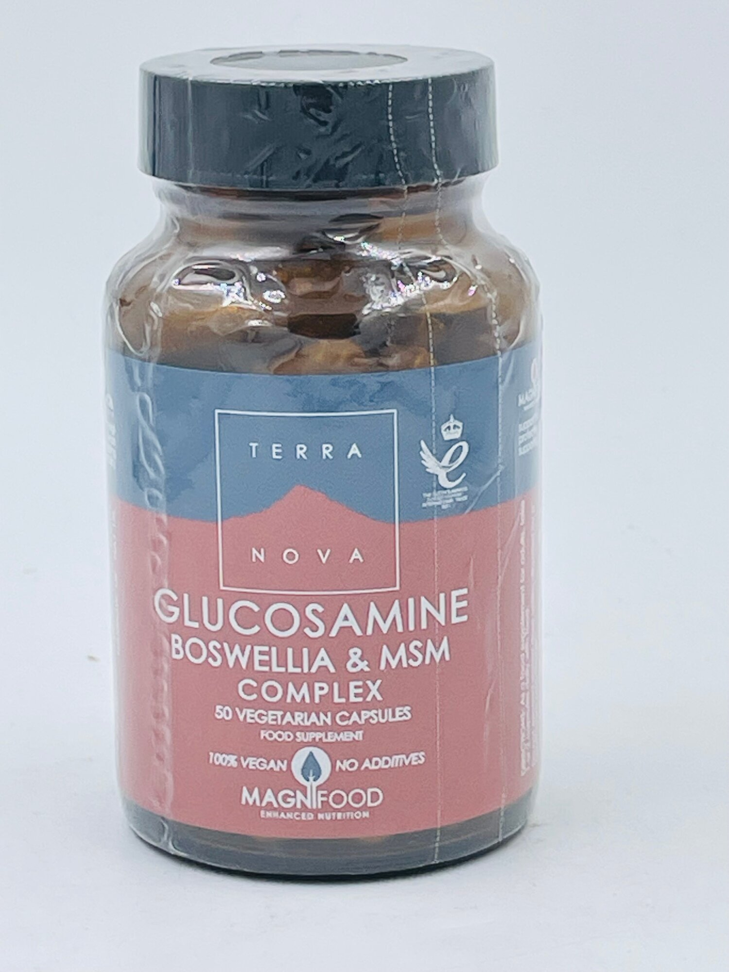 Глюкозамин + босвеллиа + МСМ для суставов Terranova, 50 капсул (Великобритания)