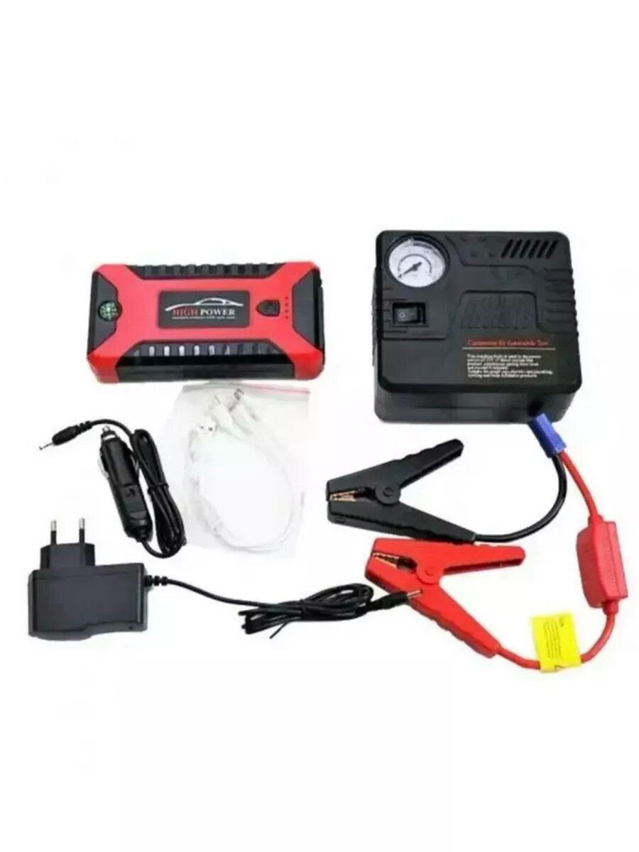 Пусковое устройство для автомобиля с компрессором