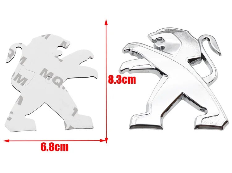 Peugeot 3D металлический задний логотип автомобиля, задний бампер, задняя дверь, багажник, наклейка, задняя эмблема автомобиля, наклейка, аксессуары для стайлинга