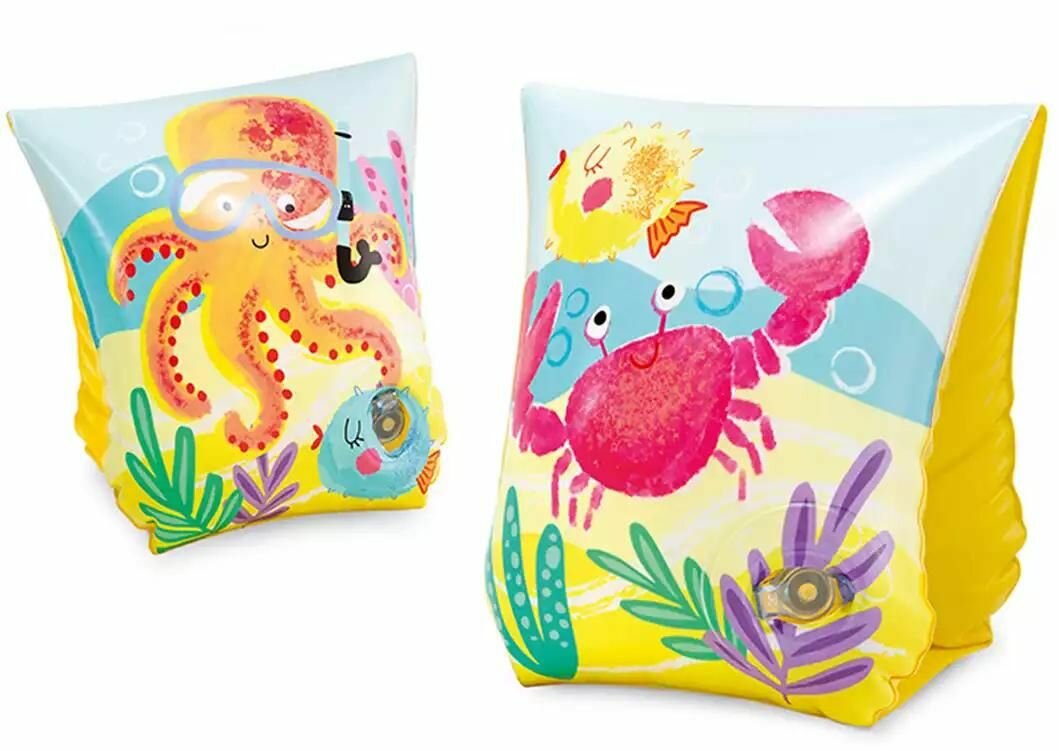 Нарукавники надувные Intex "Веселые рыбки" размер 23х15 см, от 3 лет