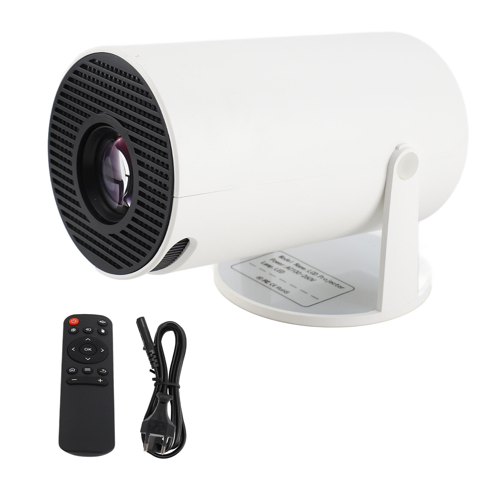 Регулируемый проектор 270 градусов для Android 11.0 Outdoor Portable Movie Projector 1024x600 Auto Keystone Home Project для телевизионного телевизора для ноутбука Eu Plugure