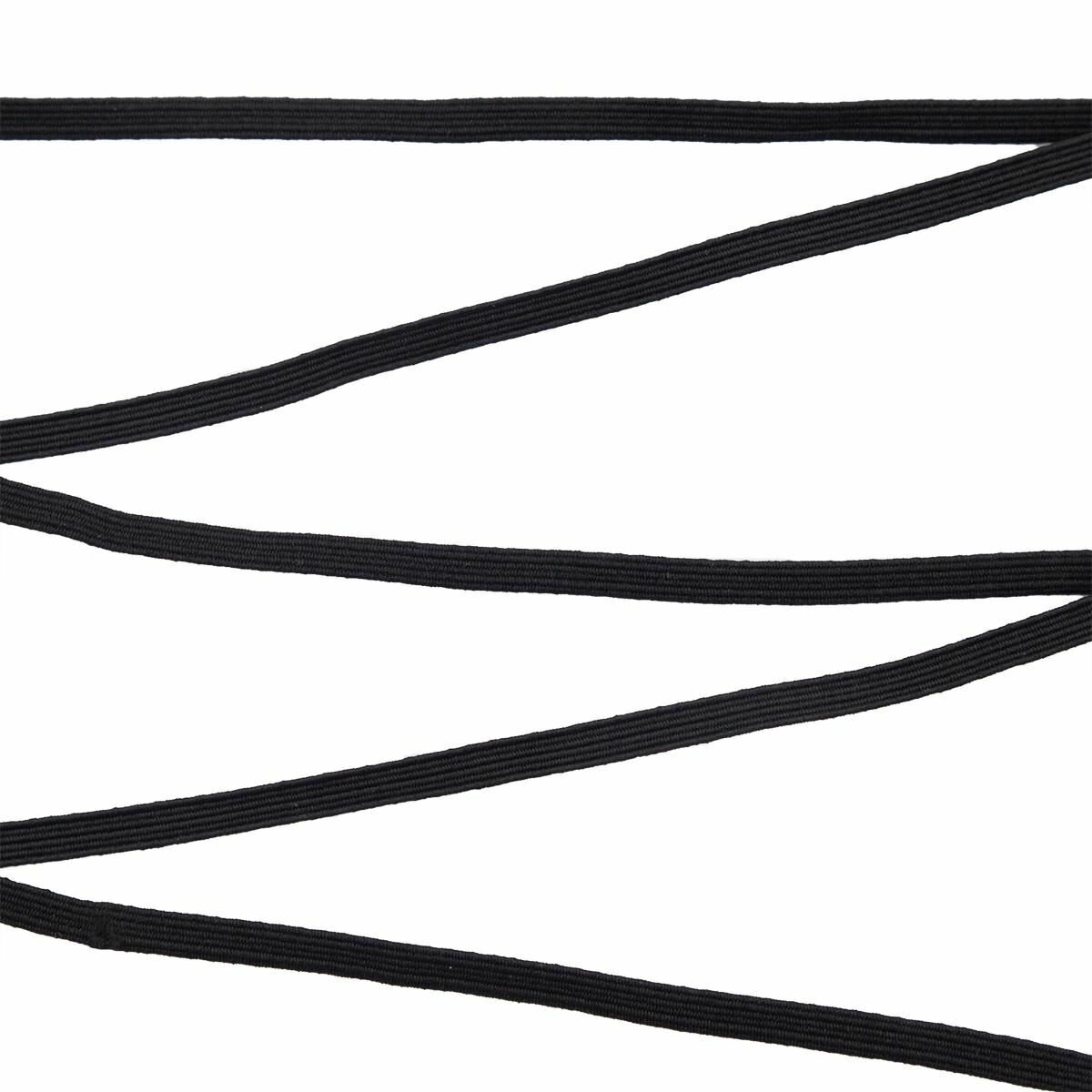 Тесьма Нудольская фабрика Продежка, 3 г/м, эластичность 150%, 5 мм, 100 м, черная, 10 мотков, С842/1