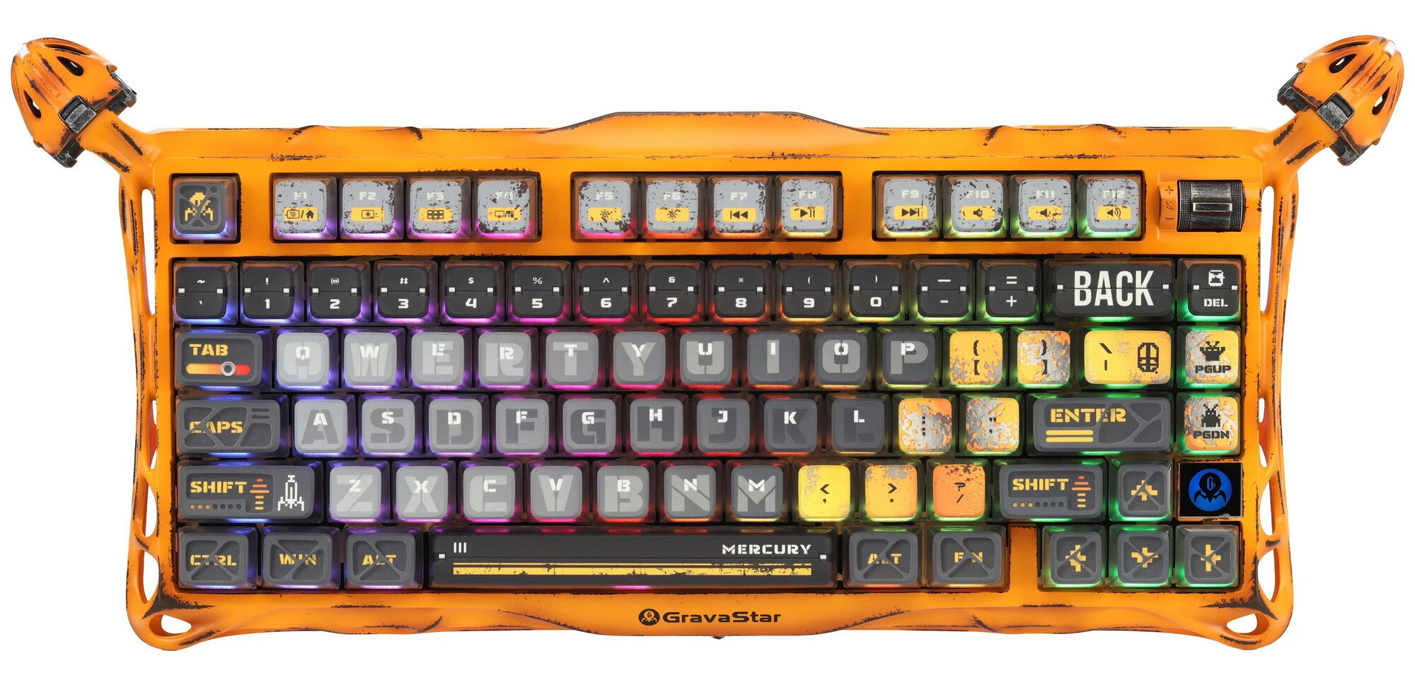 Gravastar Mercury K1 Pro Fighting Yellow Special Edition, оранжевый/серый, игровая клавиатура