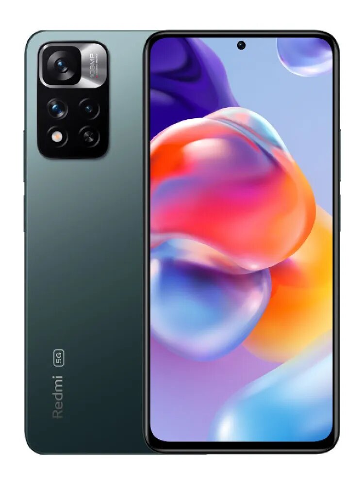 Xiaomi Смартфон Redmi Note 11 Pro +, Русская прошивка, поддержка NFC, Google, 8/128 ГБ, зеленый