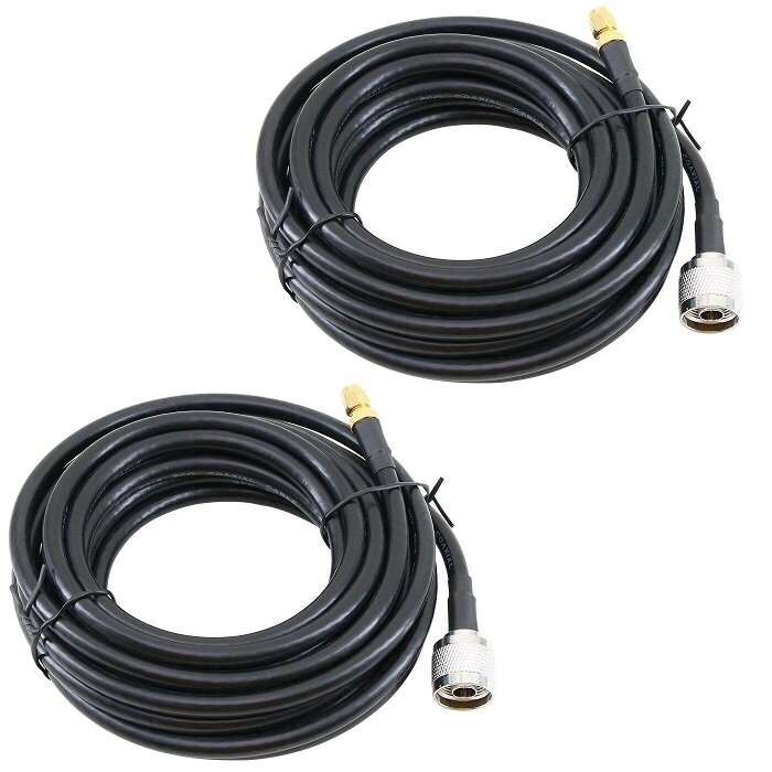 Комплект 2шт N-male-SMA-male 5D-FB СU 5 метров медная кабельная сборка для интернет антенн с N разъемами 50Ом