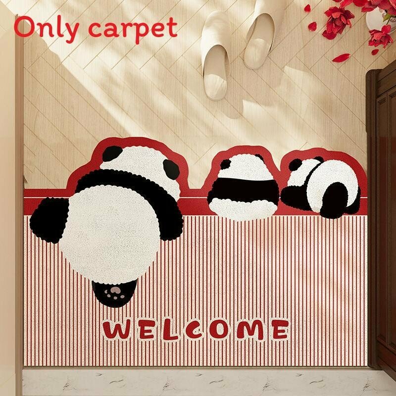 Коврик для двери creative panda с моющейся поверхностью для гостиной и прихожей панда g 50x80см