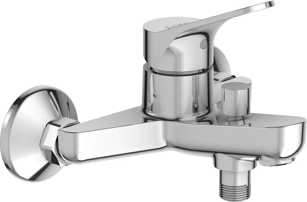Смеситель для ванны с душем Jacob Delafon Brive E75766-CP настенный, однорычажный, хром, глянцевый, латунный, без лейки, с керамическим картриджем