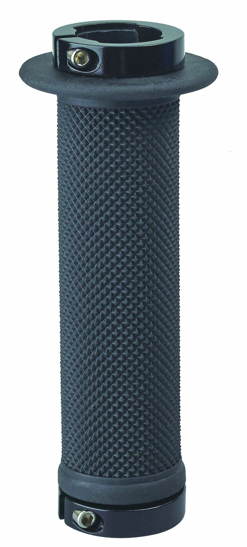 Ручки на руль для велосипеда грипсы H209 TwoSideLock 130мм резиновые, 2 фиксатора, противоскользящие, торцевые фланцы, черные