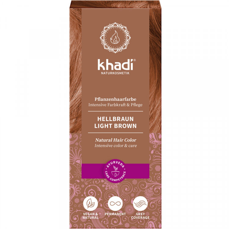 KHADI Органическая краска для волос "Светло-коричневый" 100 г