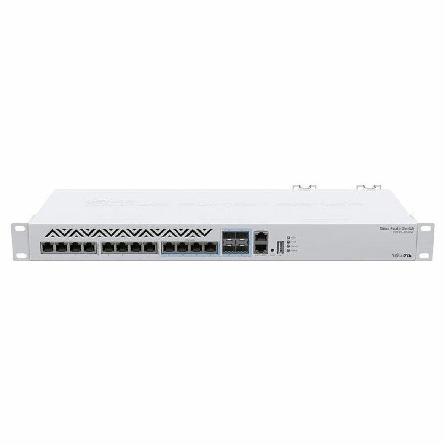 Mikrotik Сетевое оборудование CRS312 - 4C+8XG - RM Коммутатор Cloud Router Switch L3 8х 1G 2.5G 5G 10G RJ45, 4х 10G RJ45 SFP+ with RouterOS L5, 1U rackmount enclosure
