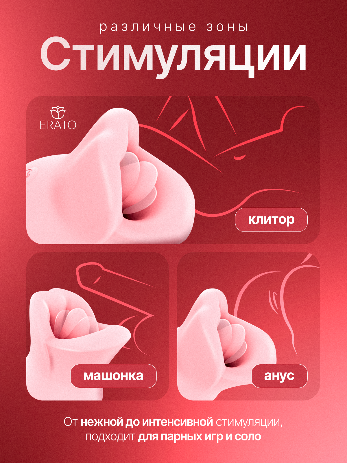 Вибратор женский лижущий с языком и губами для куни, секс игрушки для взрослых 18+