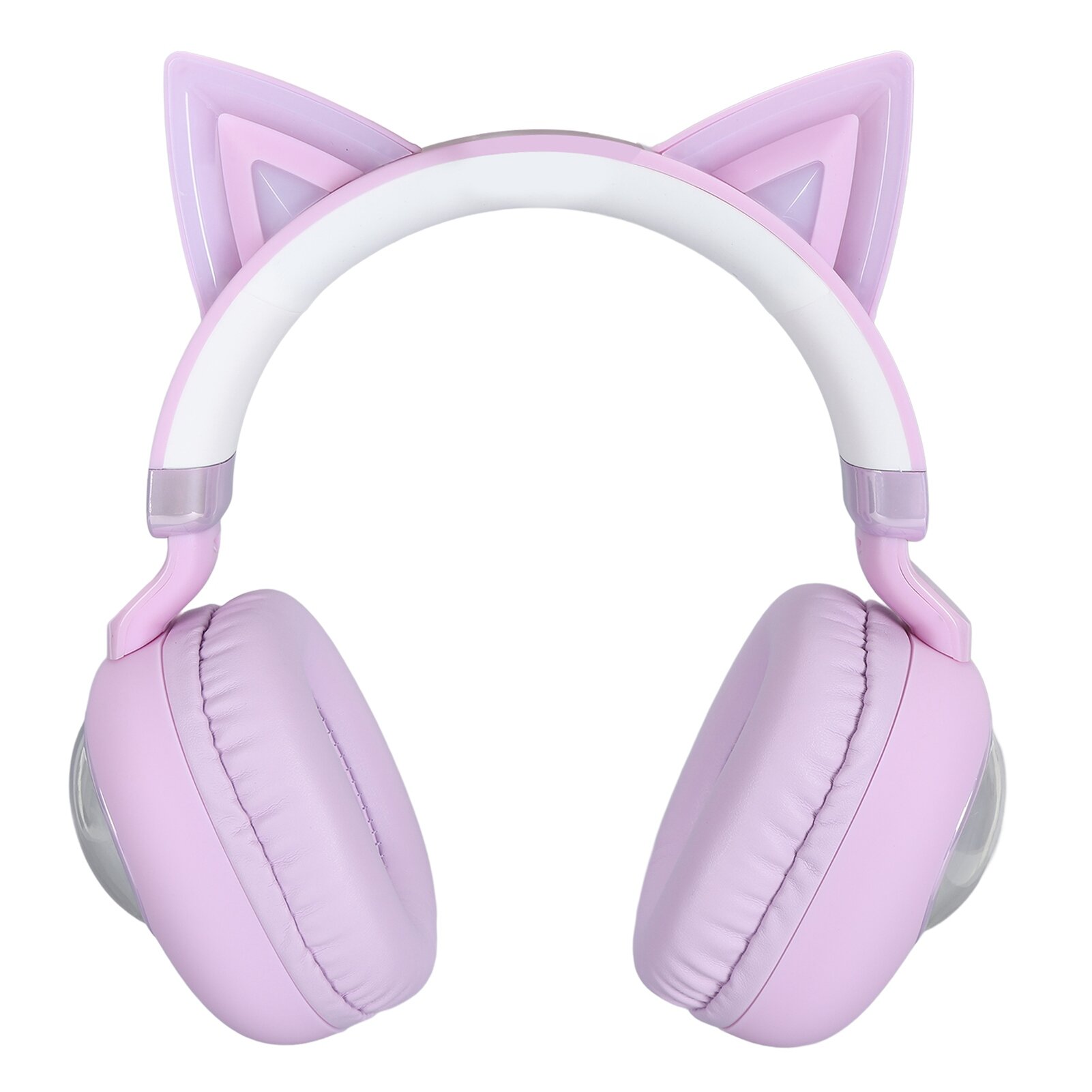 Детские Bluetooth-наушники с подсветкой RGB, кошачьими ушками, гарнитура, 20 часов воспроизведения, Hi-Fi стереонаушники с микрофоном для школьного ноутбука, фиолетовые