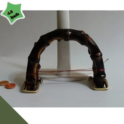 2 шт, 12x9 см, двухцветные бамбуковые ручки для сумок с металлической застежкой, Obag ручки, ремешок, DIY, оптовая продажа, бамбуковые ручки для сумок