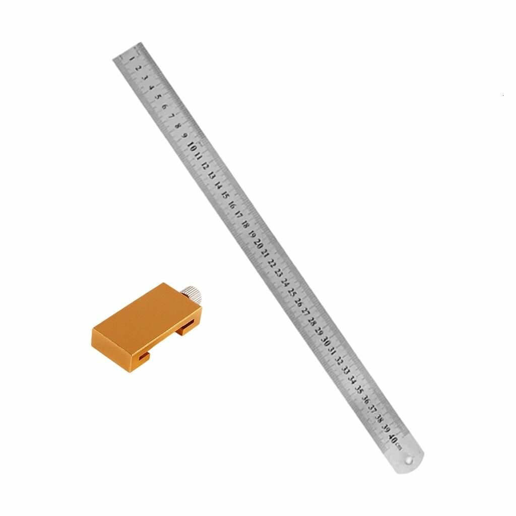 Малка, Стальная линейка для разметки деревообработки с позиционирующим блоком gold-40см