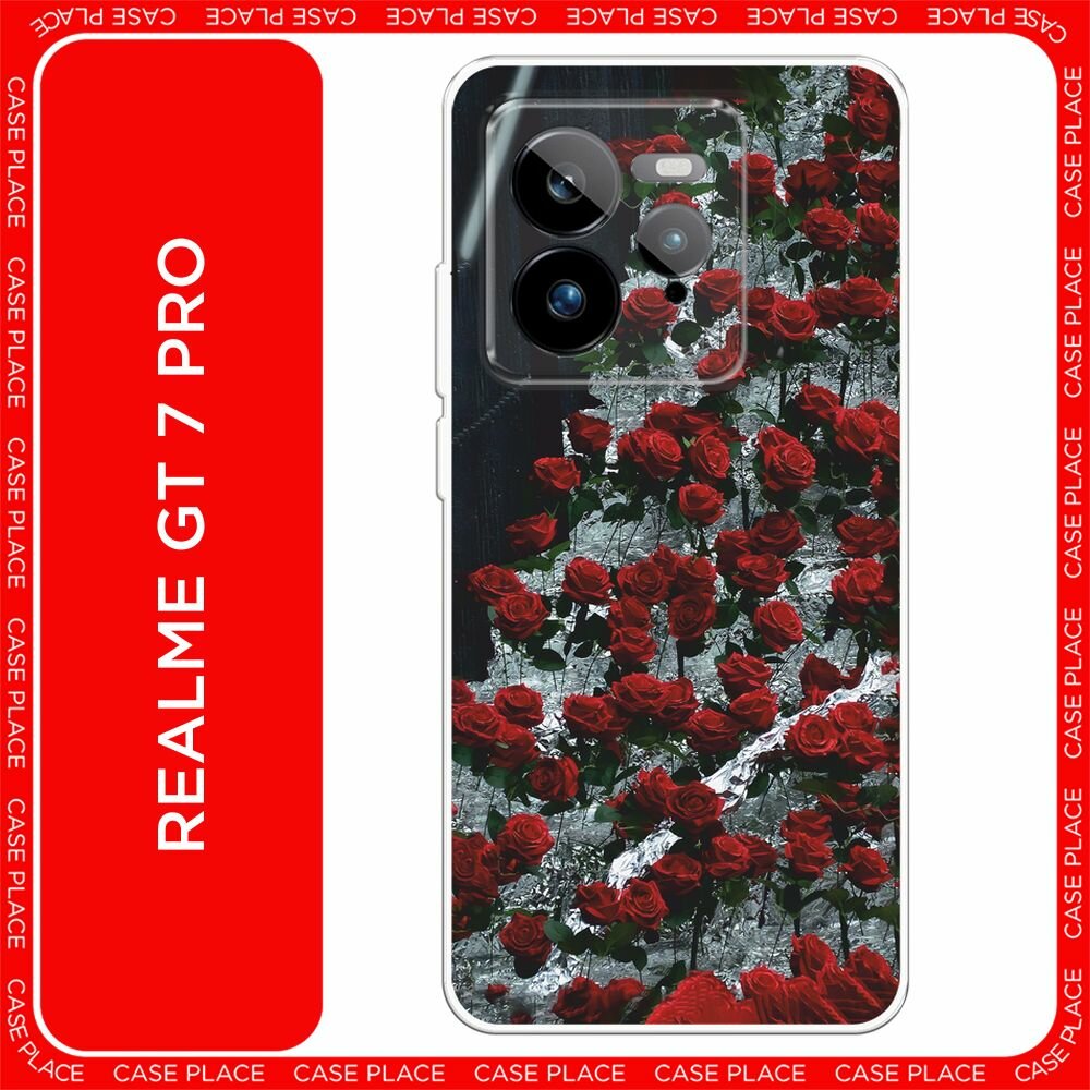 Чехол на Realme GT 7 Pro / Реалми GT 7 Про с принтом Цветущие алые розы
