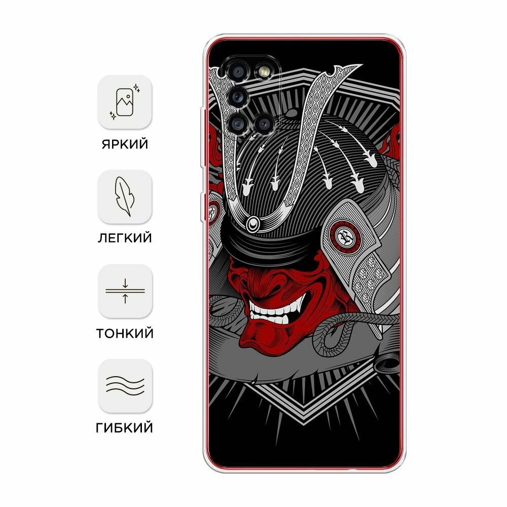 Чехол на Samsung Galaxy A31 / Самсунг Галакси А31 с принтом "Красная маска самурая" — фото 1
