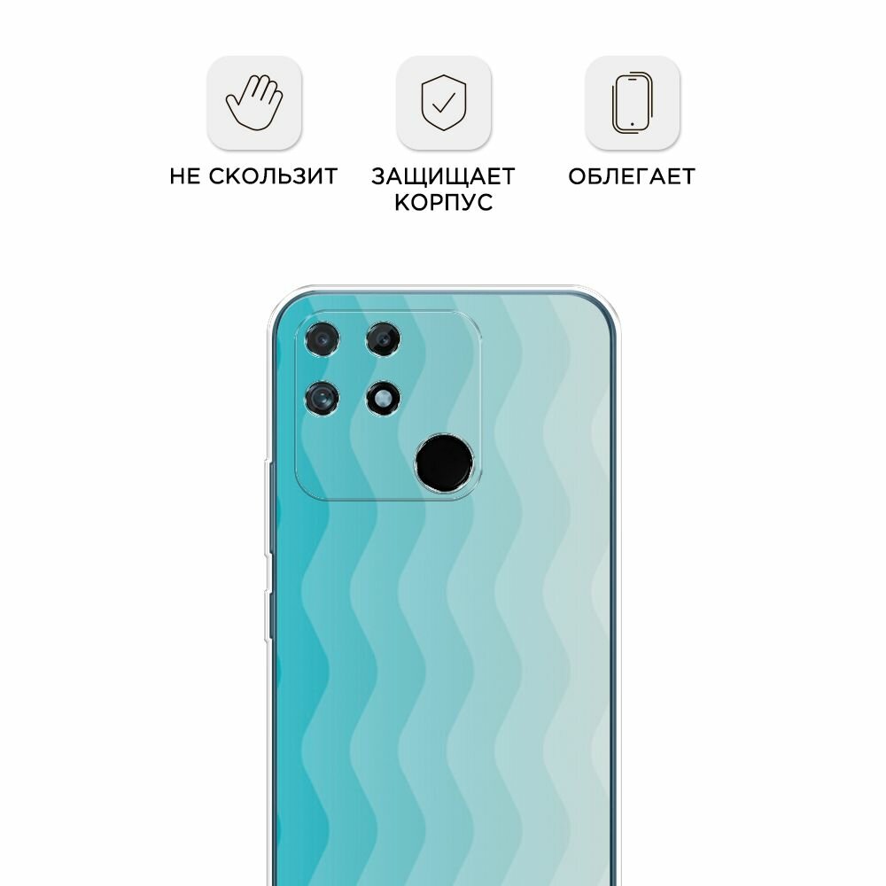 Чехол на Realme Narzo 50A / Реалми Нарзо 50A с принтом морской градиент — фото 1