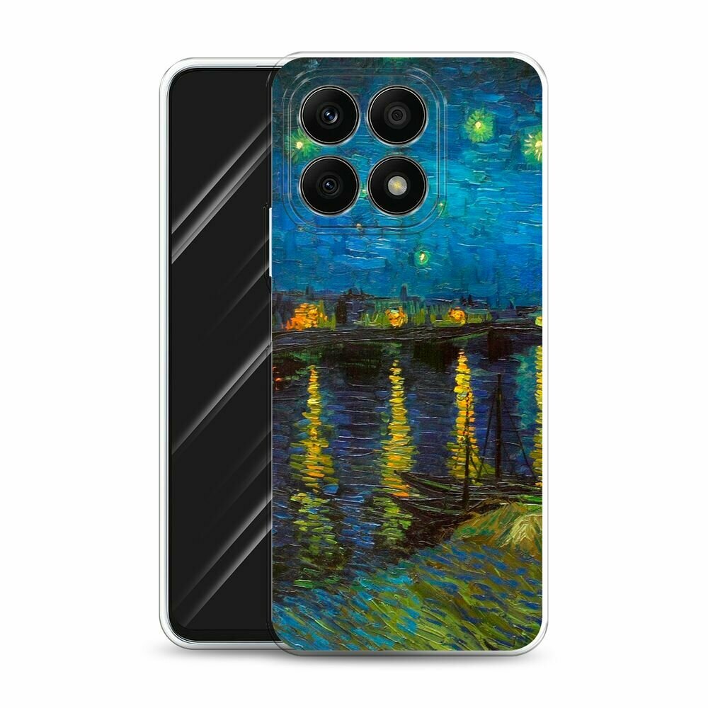 Силиконовый чехол на Honor X8A / Хонор X8A с принтом ночь над Роной — фото 1