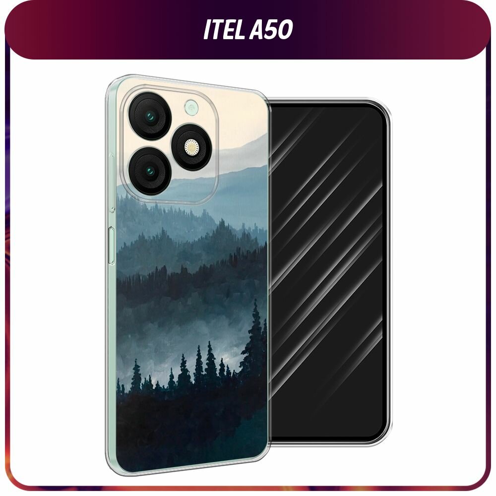 Силиконовый чехол на Itel A50 / Ител А50 с принтом "Туманные горы"