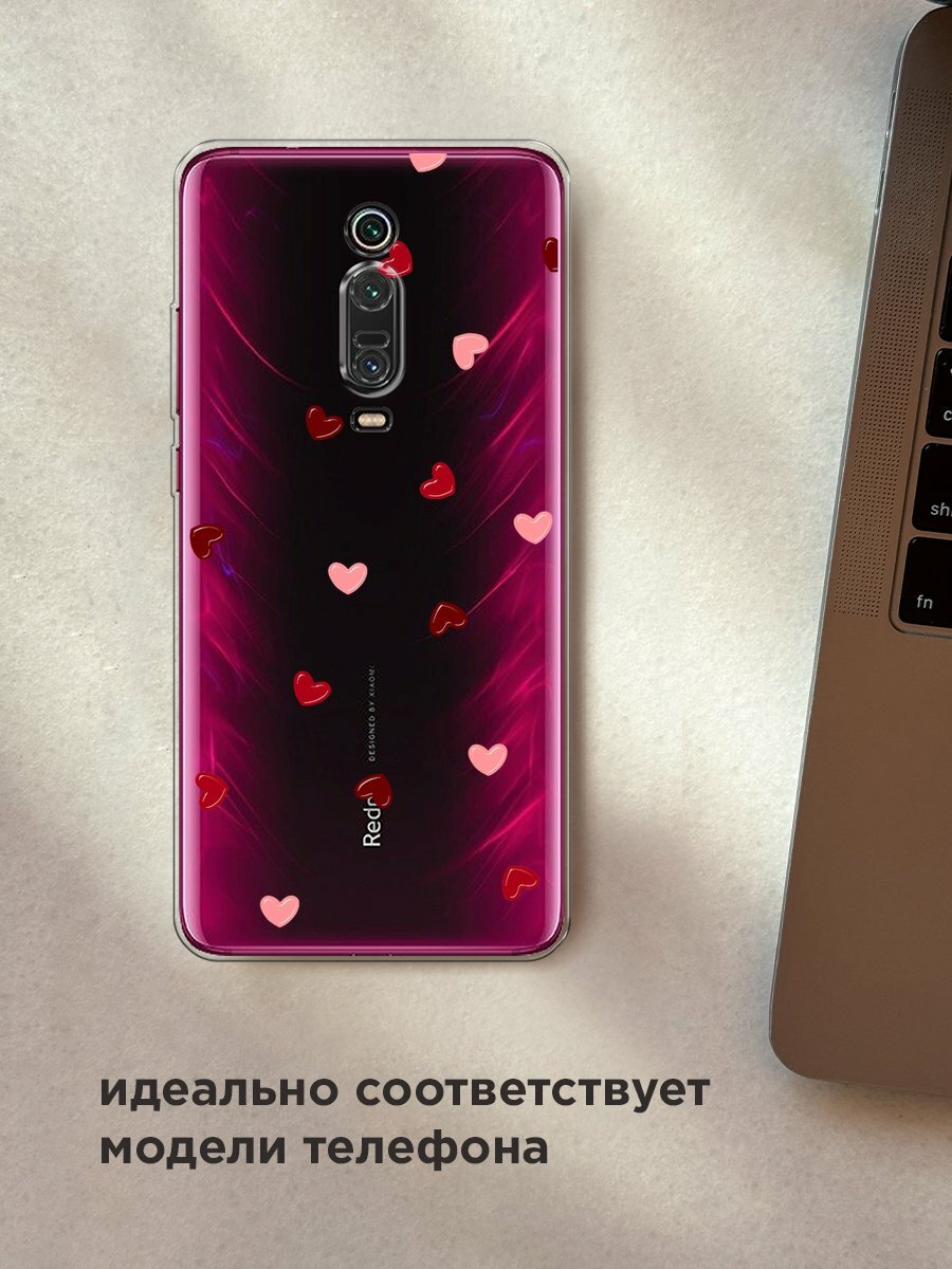 Чехол на Xiaomi Redmi K20/K20 Pro/Mi 9T/9T Pro / Сяоми Редми К20/K20 Pro/Mi 9T/9T Pro с принтом "Бордовые сердечки 2" — фото 1