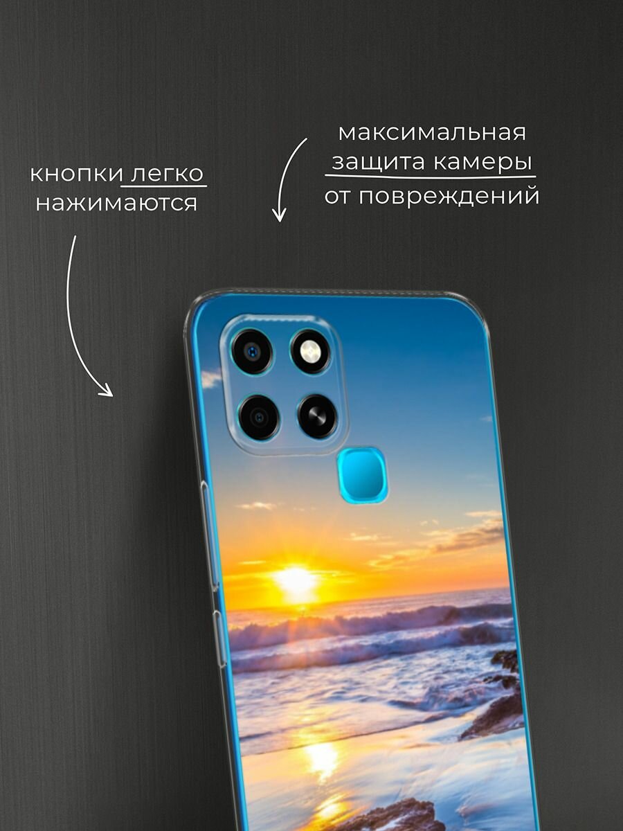 Чехол на Infinix Smart 6 / Инфиникс Смарт 6 с принтом "Восход 6" — фото 1