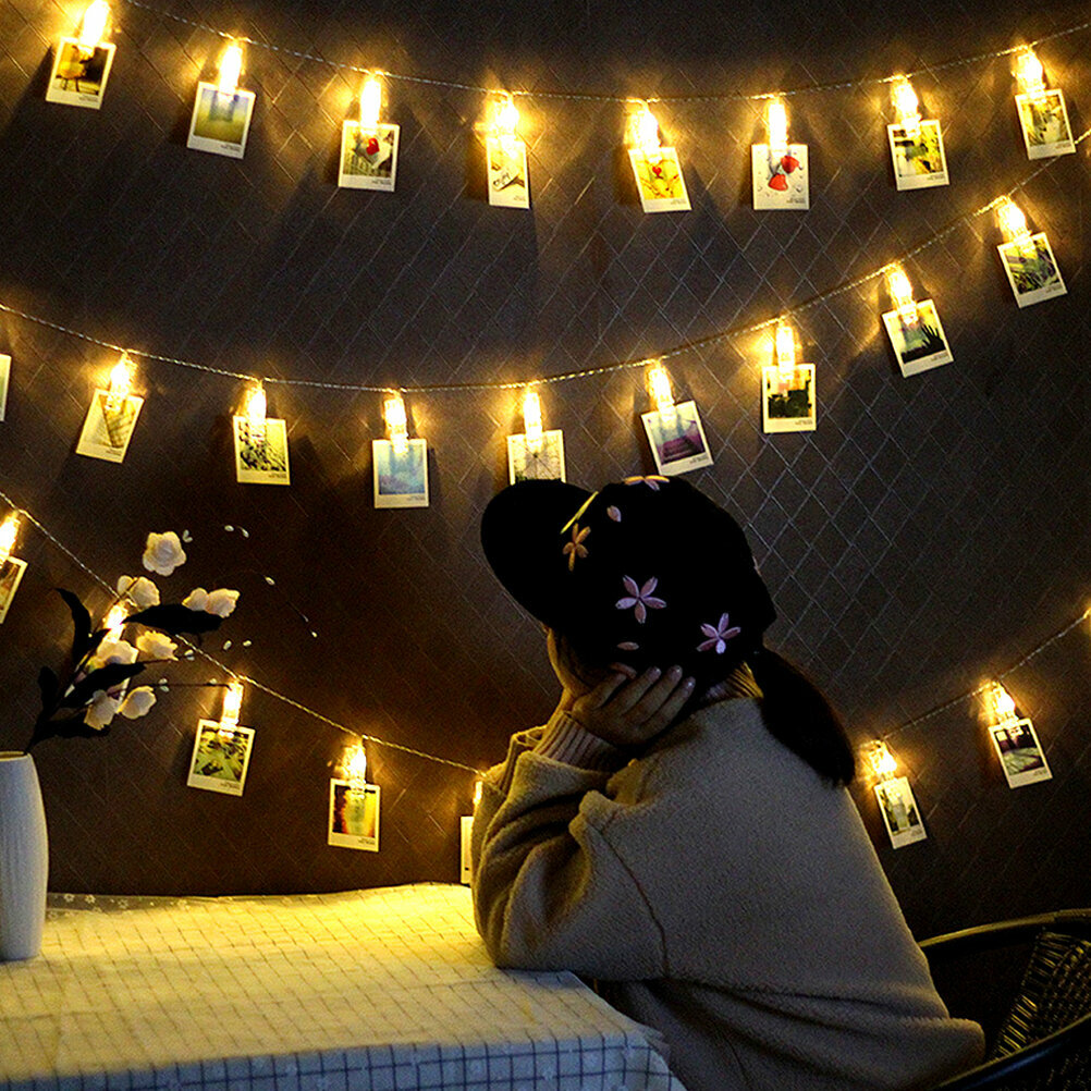 Светодиодная гирлянда с клипсой для фотографий, работающая от батареек, декоративная гирлянда для вечеринок, свадеб, домашнего декора и использования на улице и в помещении