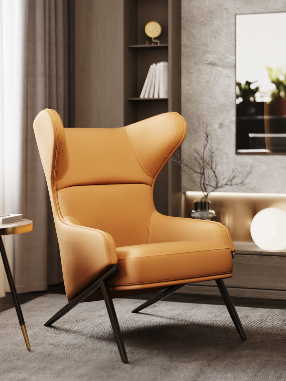 Кресло дизайнерское в современном стиле VESPA, экокожа 70х90х70