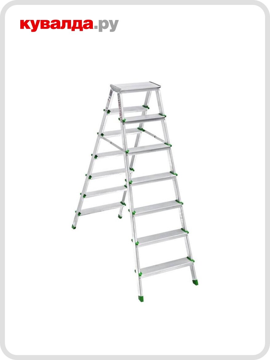 Стремянка алюминиевая Сарайлы-М (Sarayli) 7 ступеней двухсторонняя