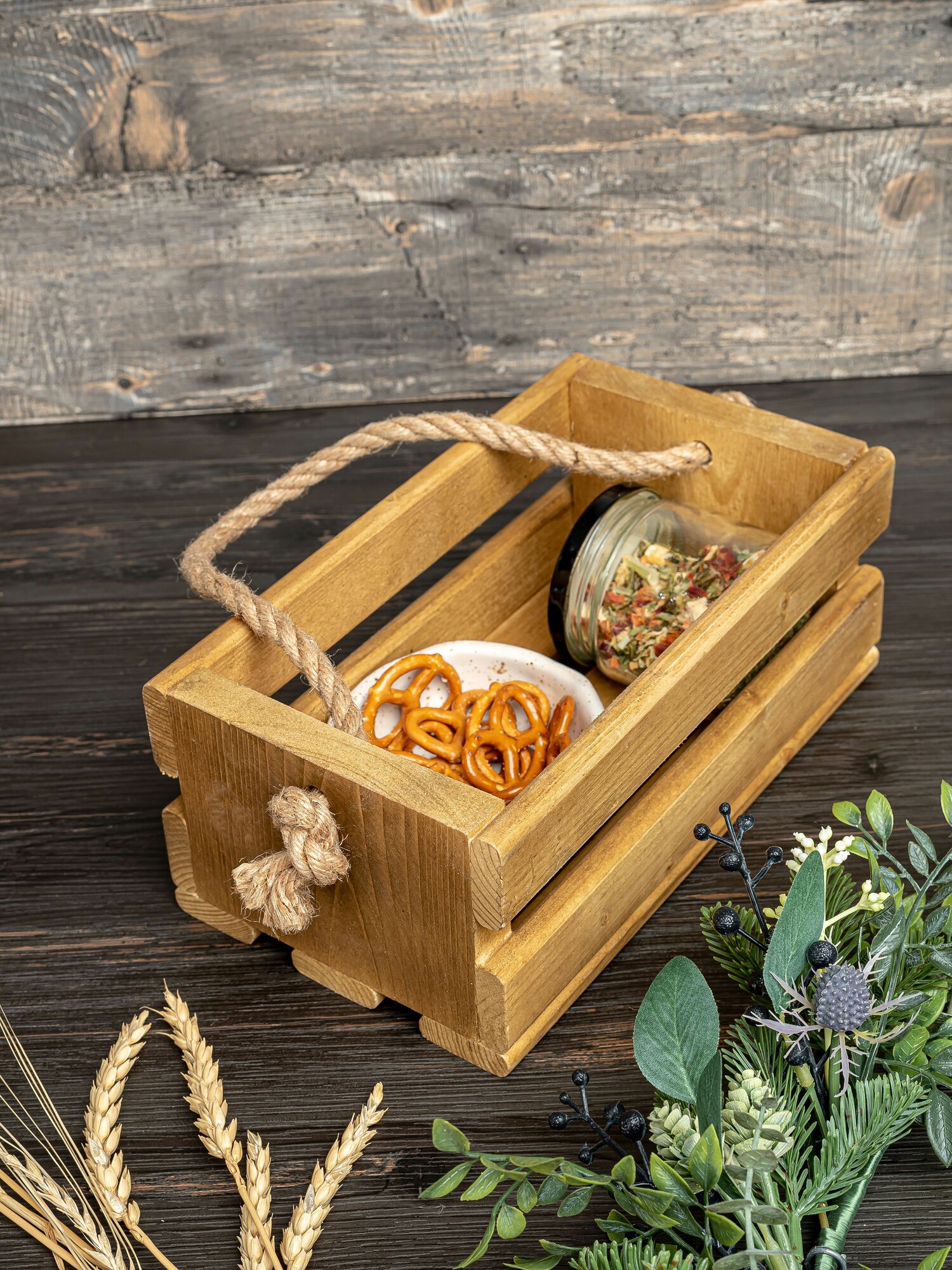 Ящик деревянный органайзер 24х14х10 см / Ящик для хранения деревянный